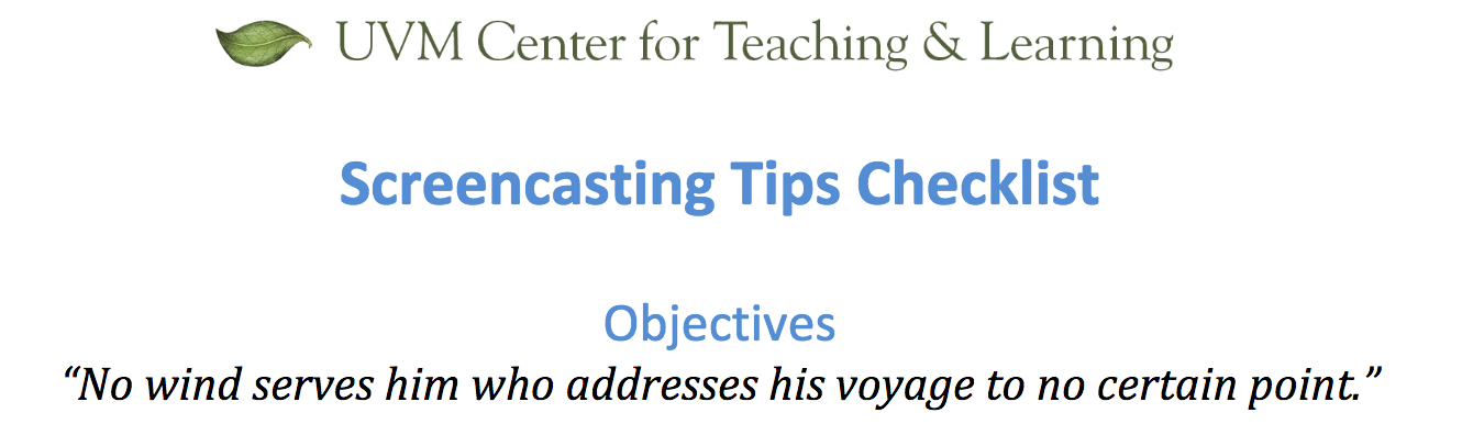 Screencasting: What and Why?