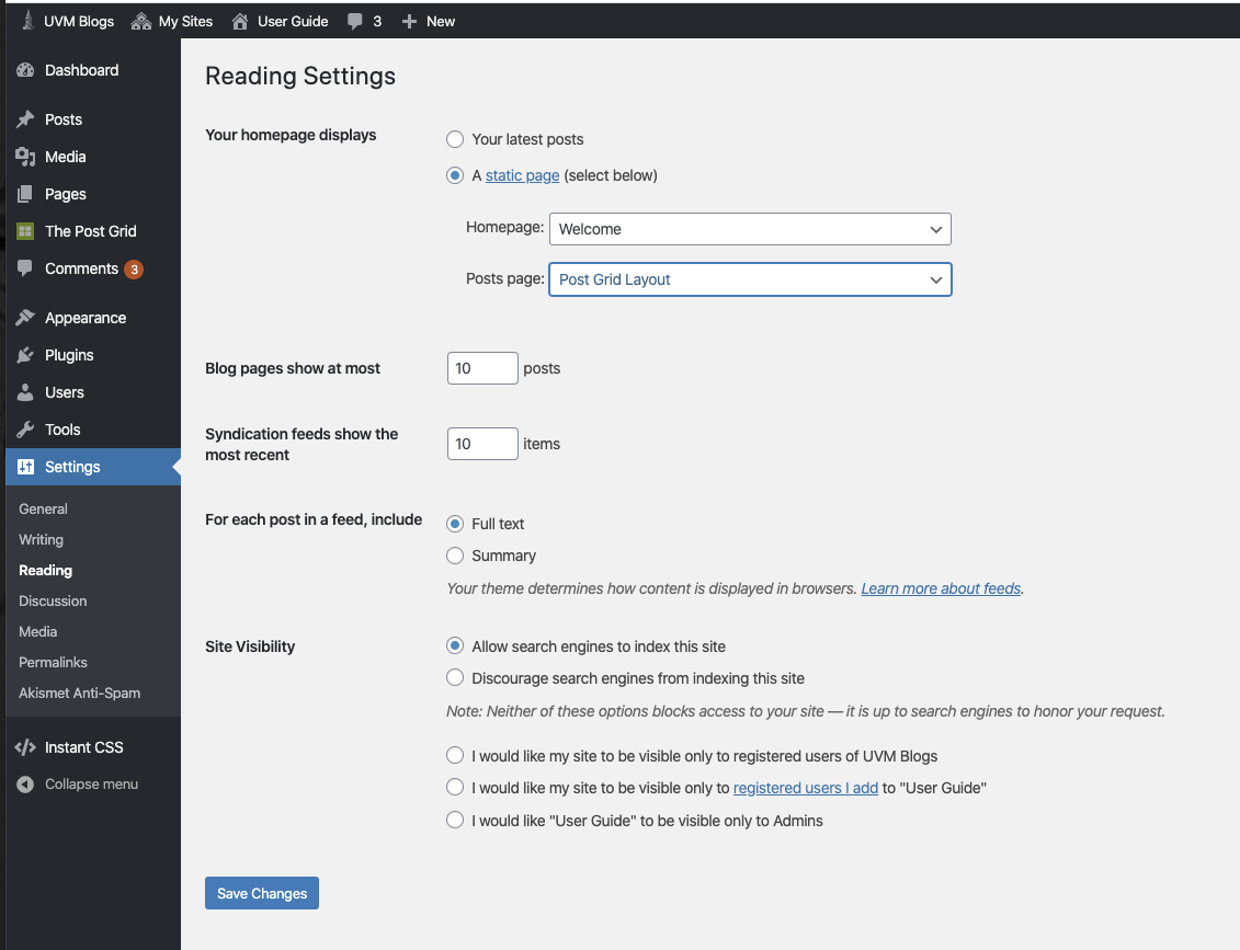 How to make a news / blog landing or home page – UVM User Guide