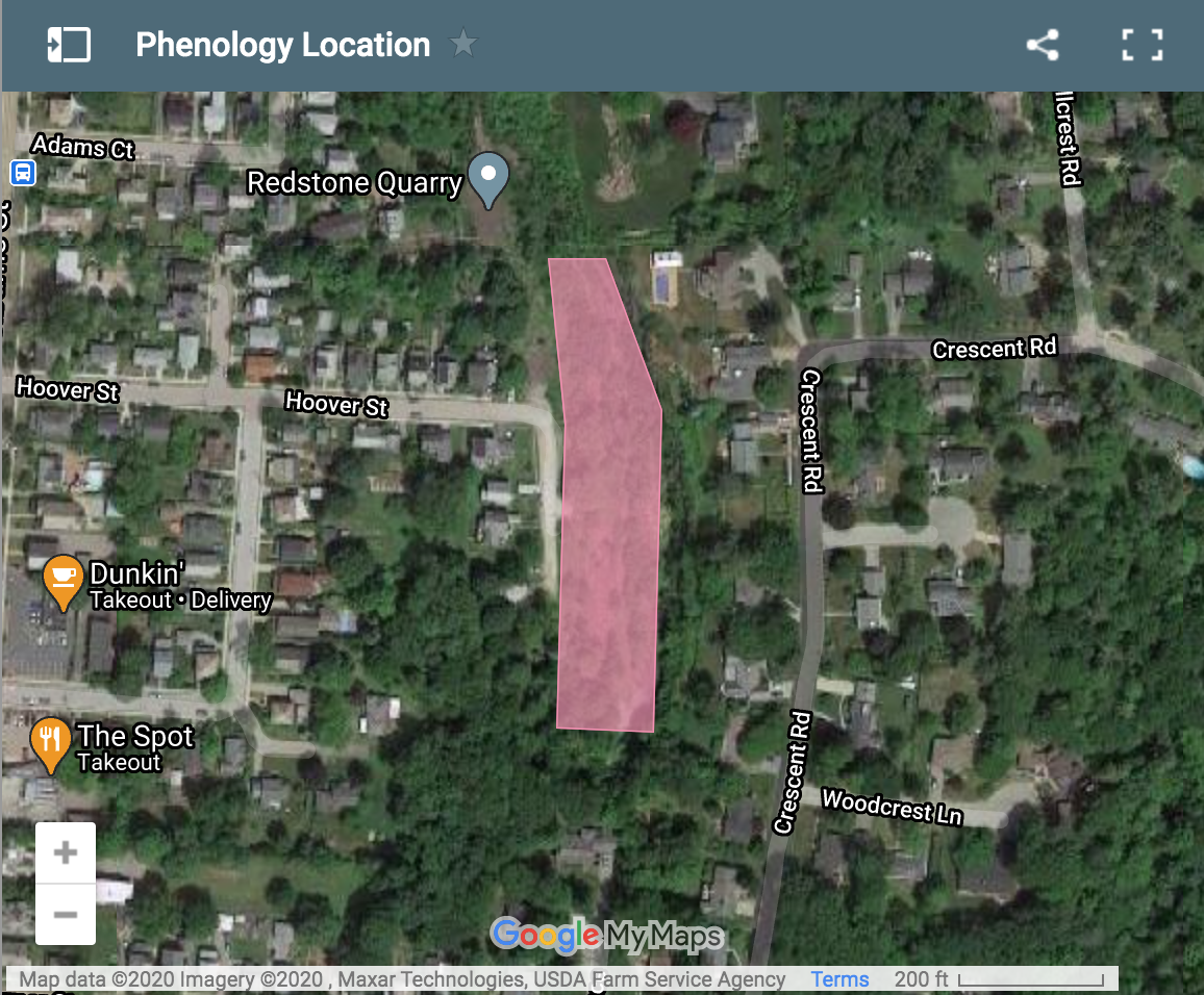 Google Map Location – Phenology of Redstone Quarries