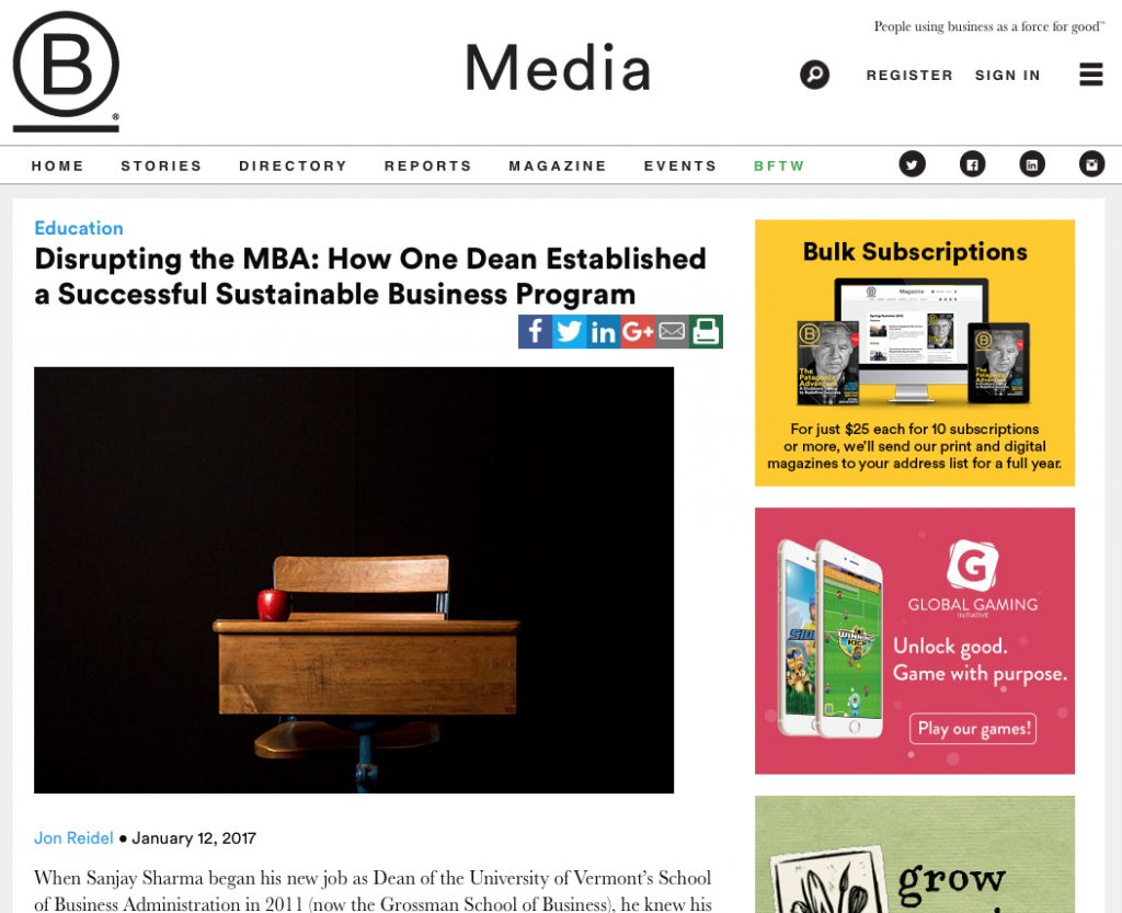 From the Web:”Disrupting the MBA” – The Sustainable Innovation Review