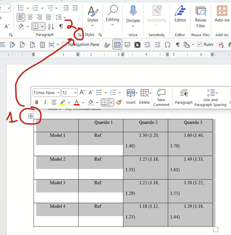 Optimizing tables in Microsoft Word and Powerpoint for grants, research ...