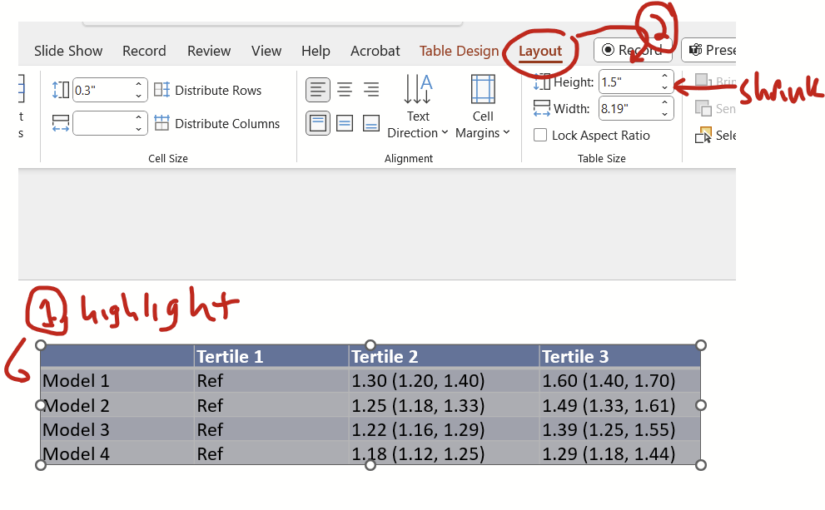 Optimizing tables in Microsoft Word and Powerpoint for grants, research ...