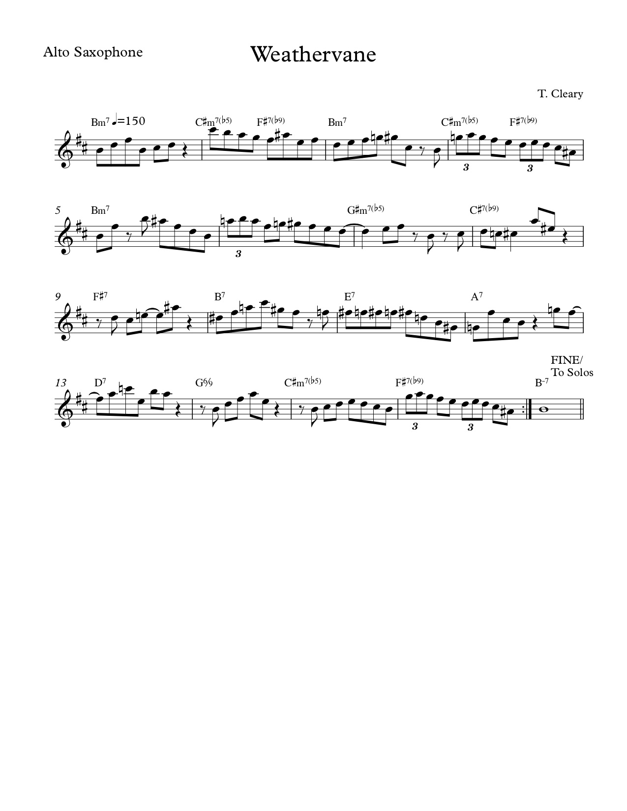 ‘Weathervane’ – a tune on ‘Yesterdays’ changes | BirdFeed