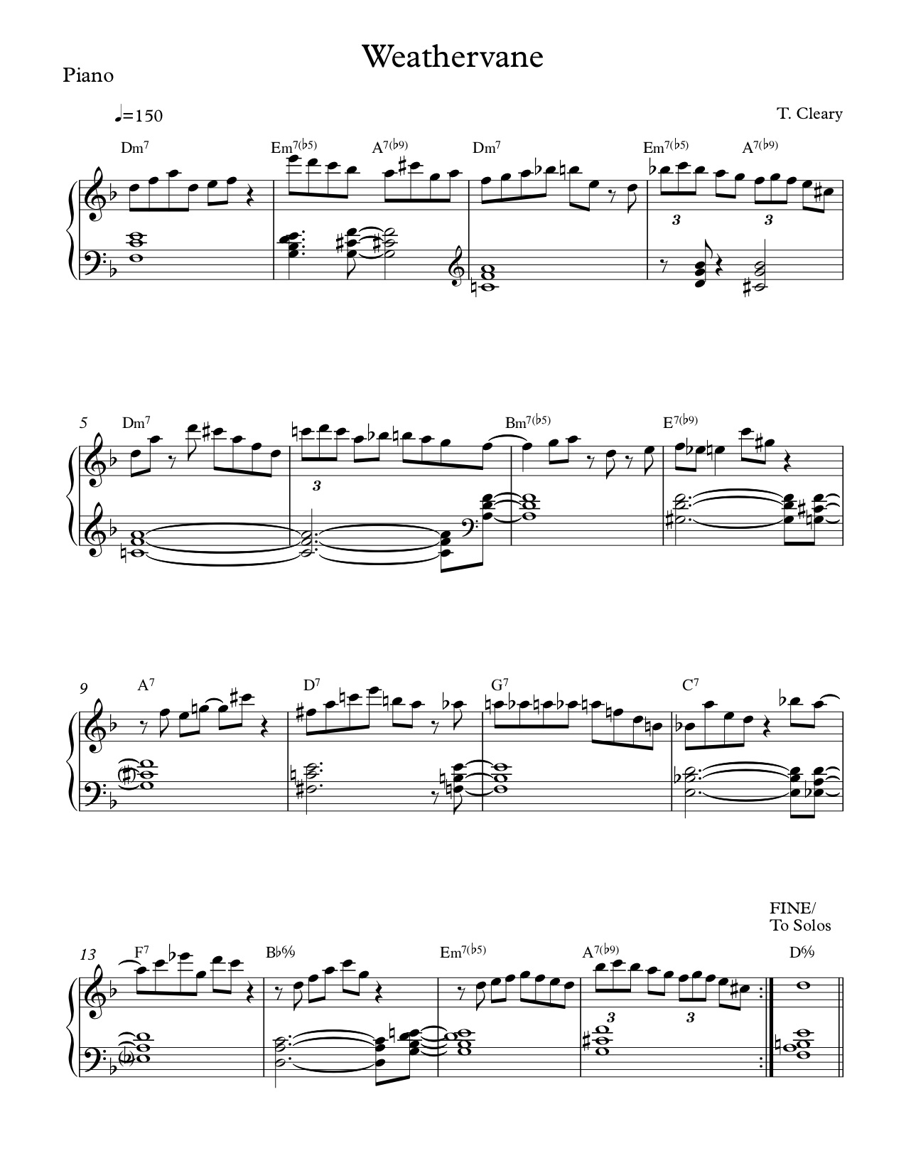 ‘Weathervane’ – a tune on ‘Yesterdays’ changes | BirdFeed